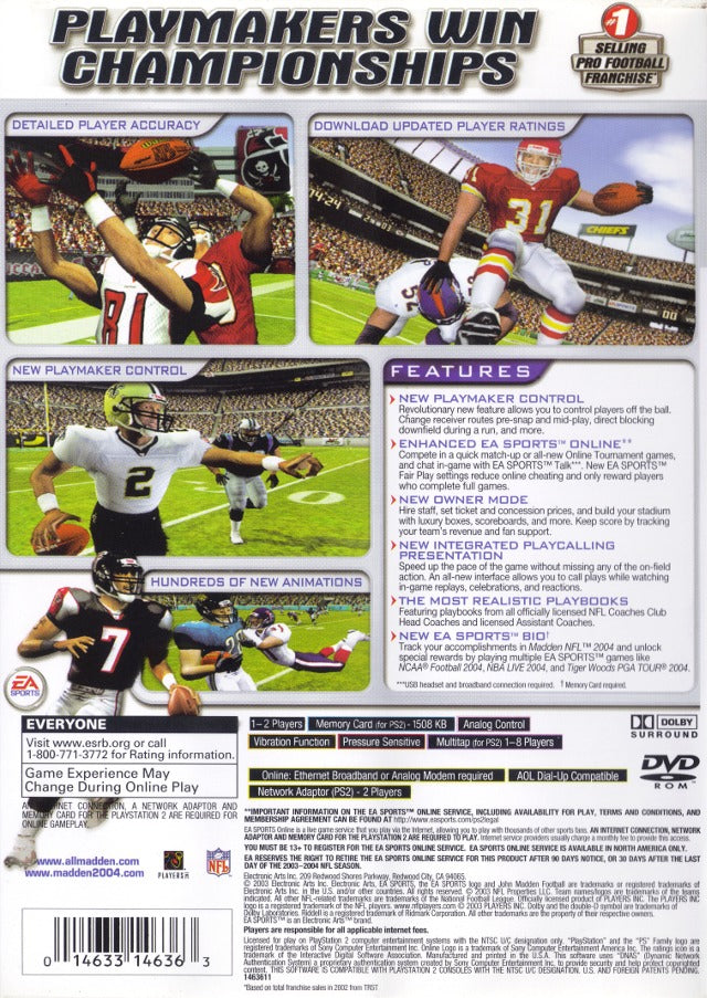 Madden NFL 2004 (PS2) – The Nerdporium